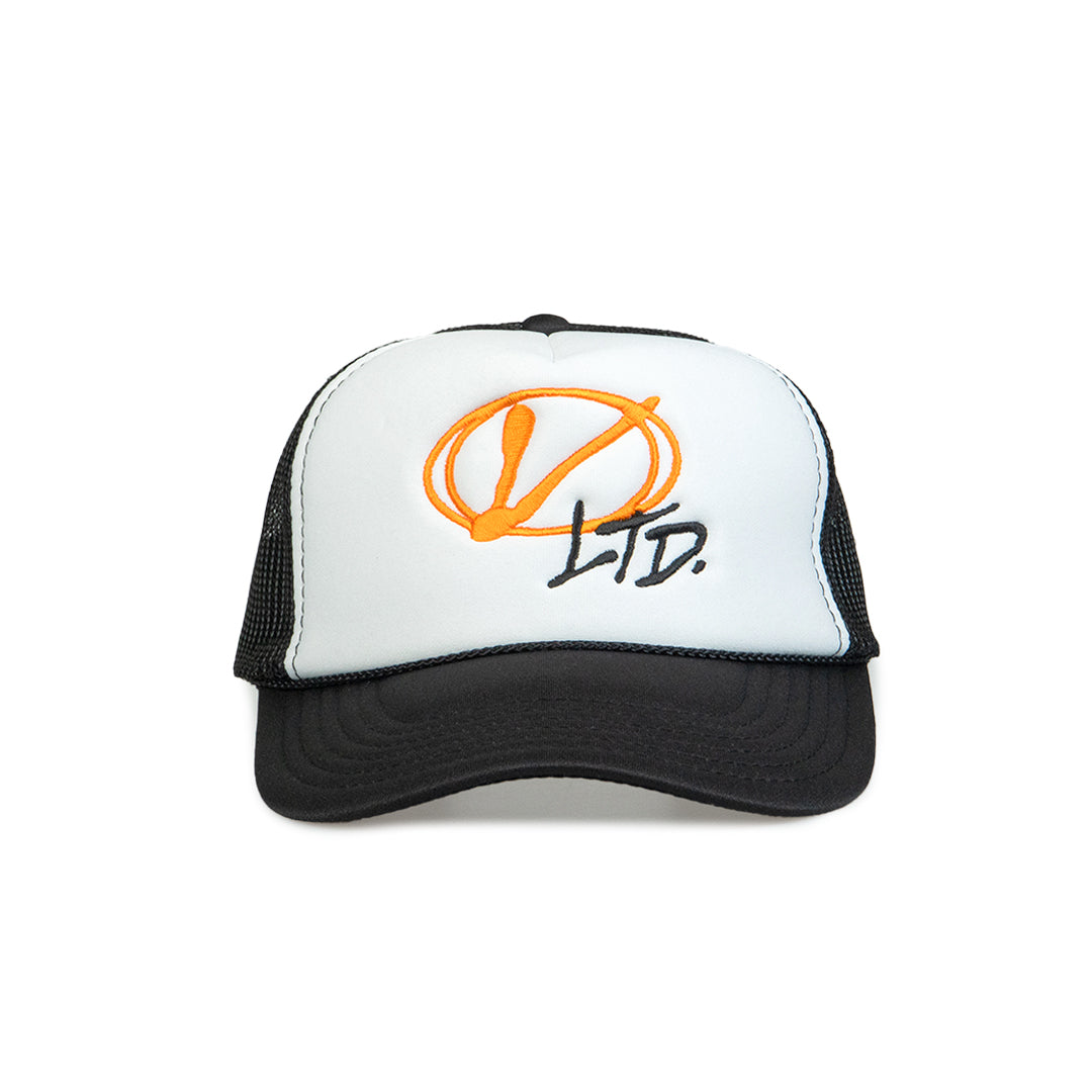 VANOSS® | BURNING TRUCKER HAT (WHITE / BLACK) - VANOSS® Official